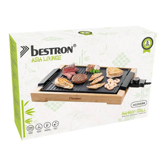 Plancha de asar BESTRON AG2000BB 37cm X 24,5cm | ELECTRO DEPOT