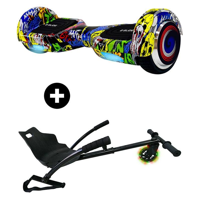 Pack Hoverboard E-SLIDE GRAFFITI 6,5" + Kit karting - Electro Dépôt